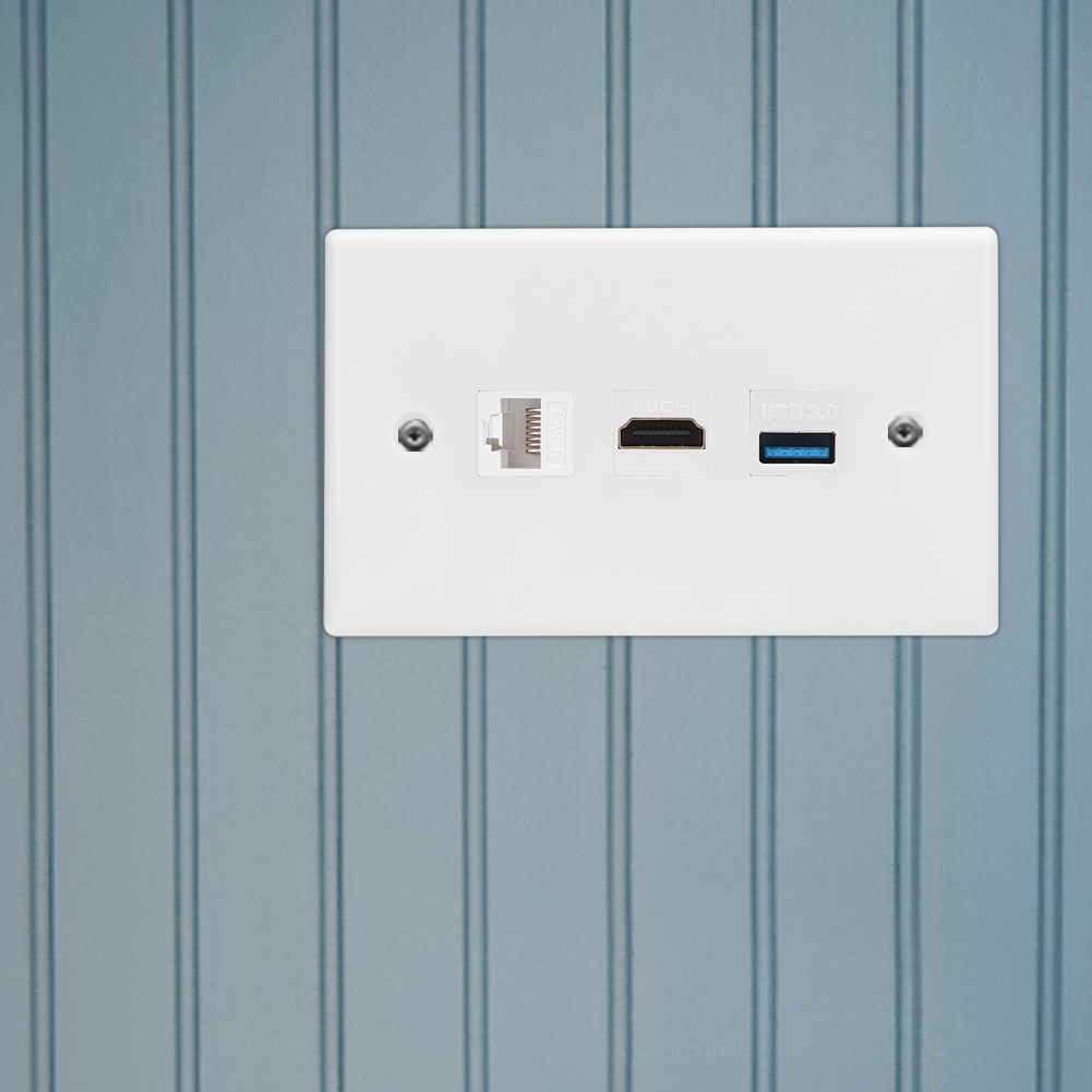 HElectQRIN Household CAT6 USB3.0 Interface Socket Panel Clip On Wall ...