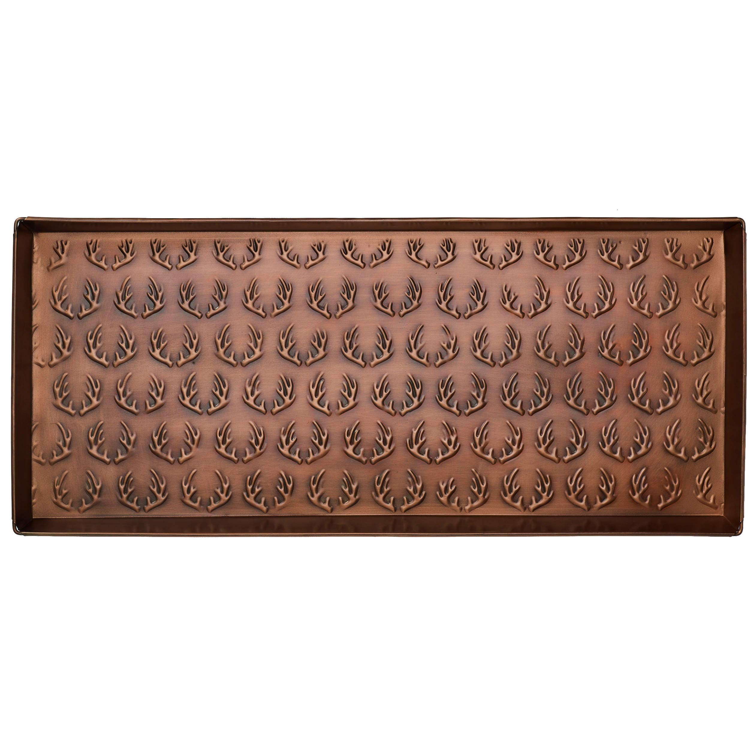 HF by LT Antlers Pattern Metal Boot-Tray, 30 x 13 inches, Antique ...