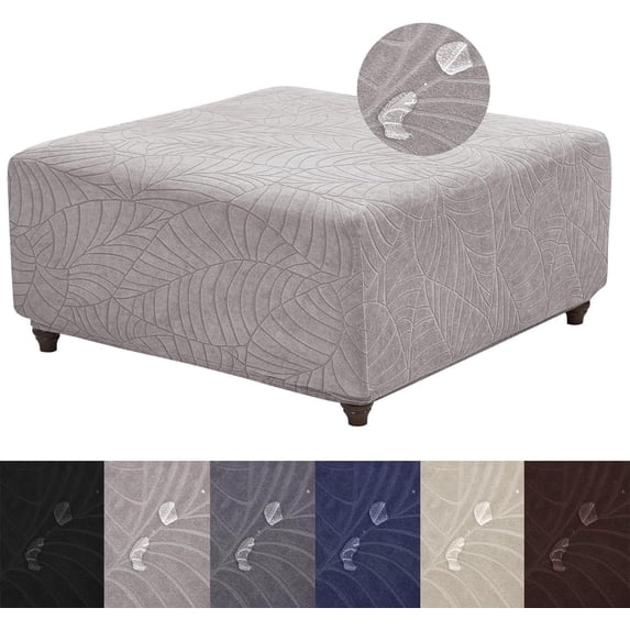 HFCNMY Ottoman Cover Square-Stretch Water Repellent Ottoman Cover ...