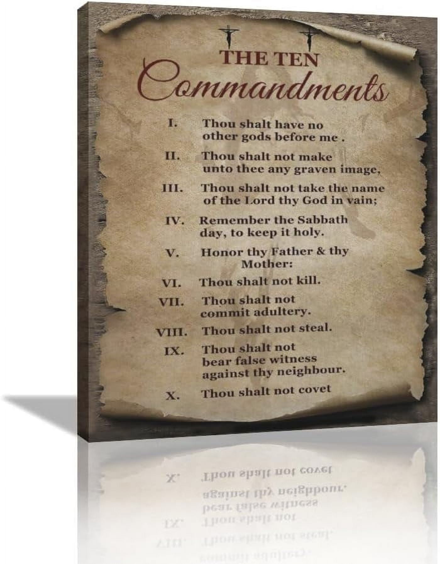 HFDF 10 Commandments Wall Art Vtage Scripture Ten Commandments Pictures ...