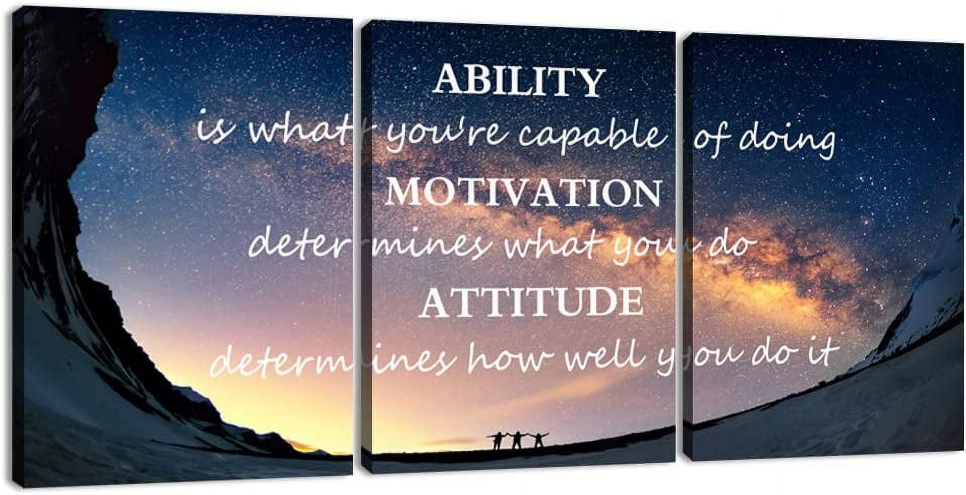 HFDF 3 Panels Successfulspirational Posters Quotes Wall Art Ability ...