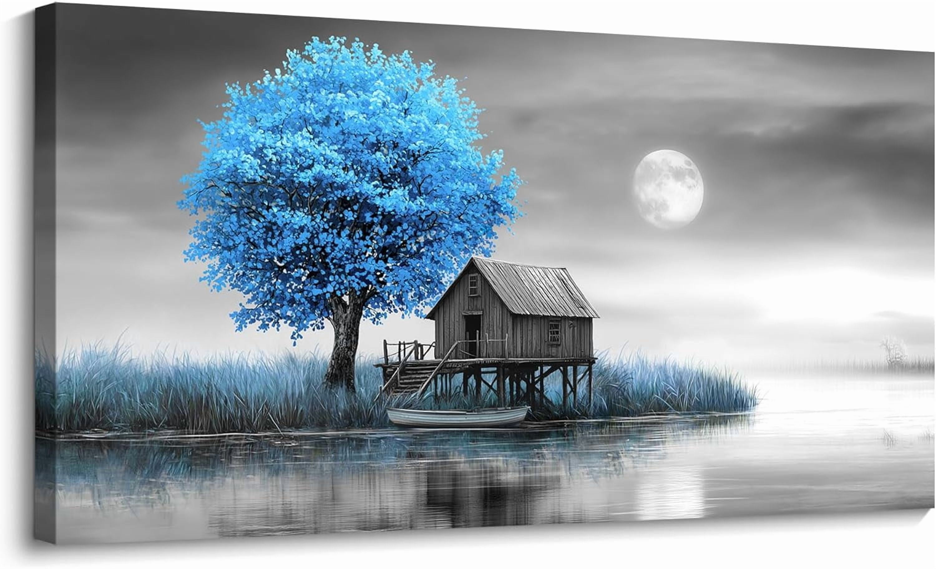 HFDF 32x48in Large Nature Canvas Wall Art Lake Louise Forest Scenery ...