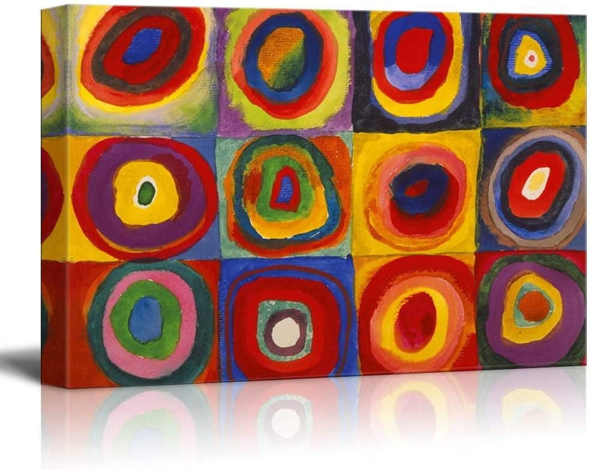 HFDF Abstract Canvas Art Squares with Concentric Circles Squares with Concentric Circles by ...