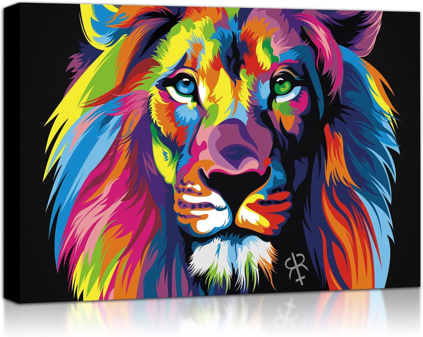 HFDF Abstract Colorful Lion Picture Patg Wall Art Modern Decor Design ...