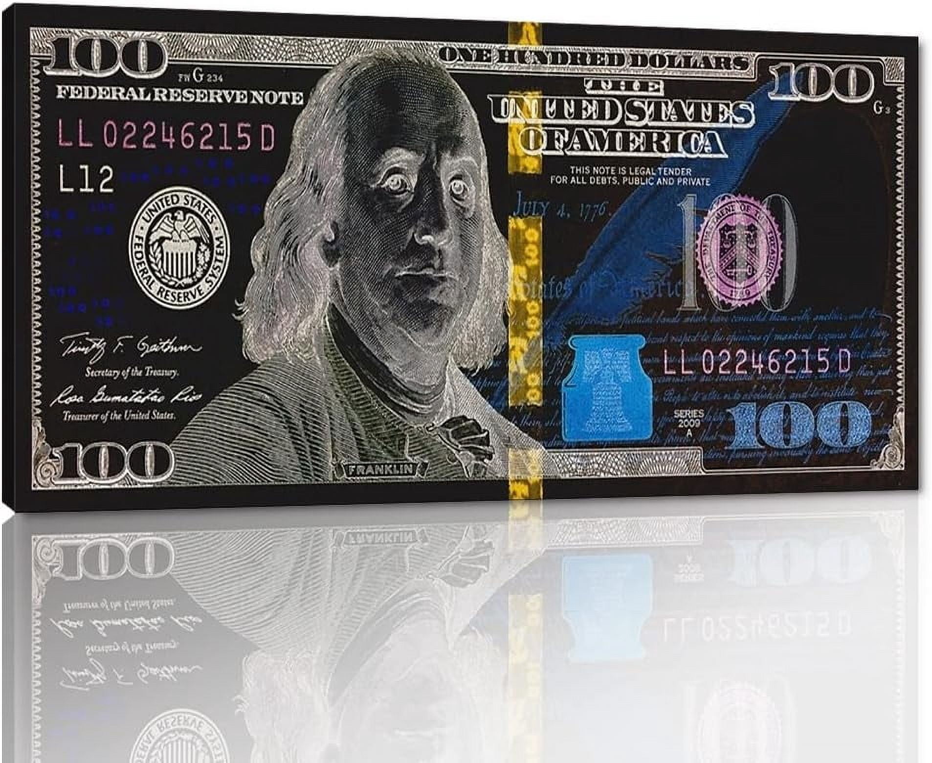 HFDF Abstract Creative 100 Dollar Bill Prt Abstract Benjam Franjl Money ...