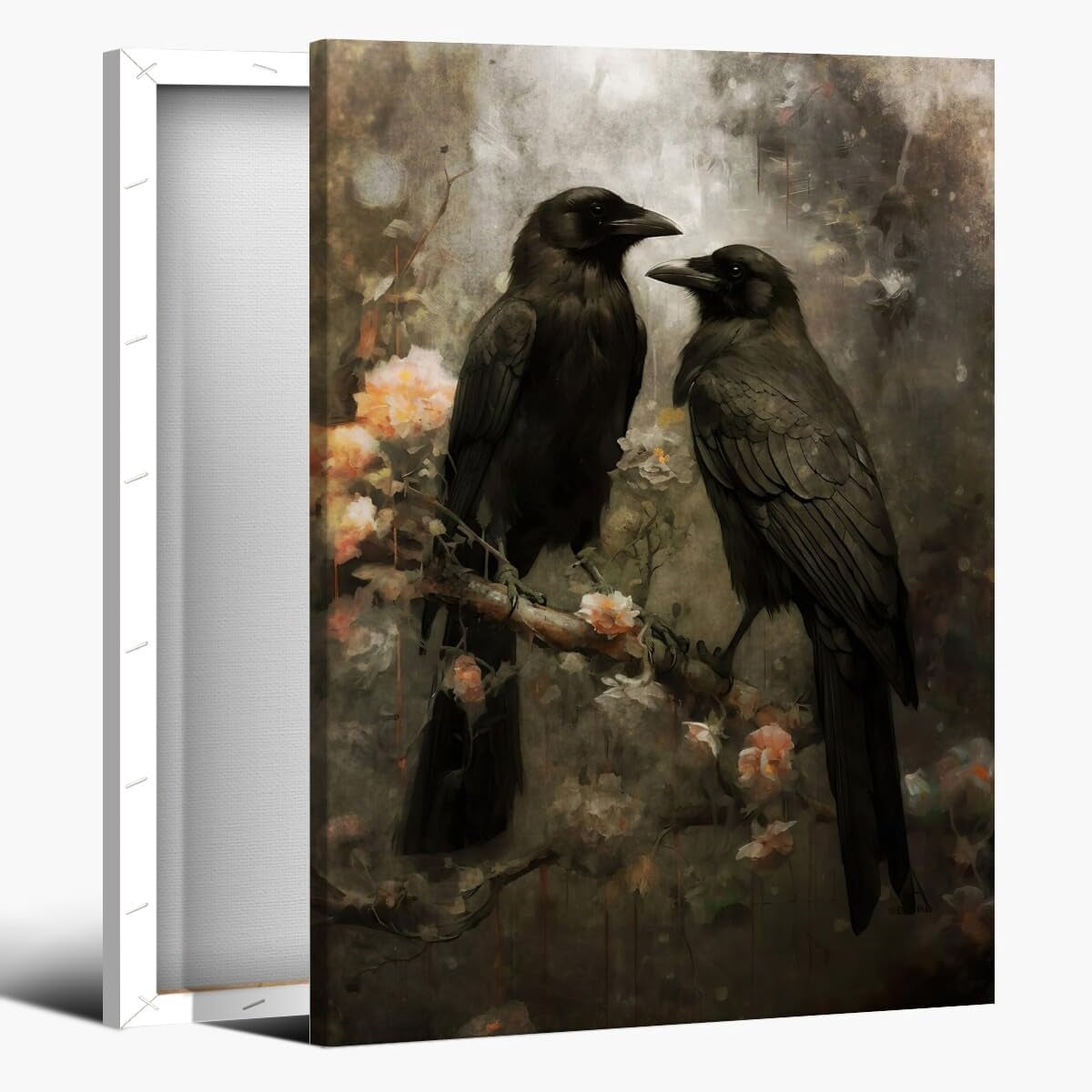HFDF Academic Wall Art - Black Crow & Raven Couple Dark Forest - Gothic ...