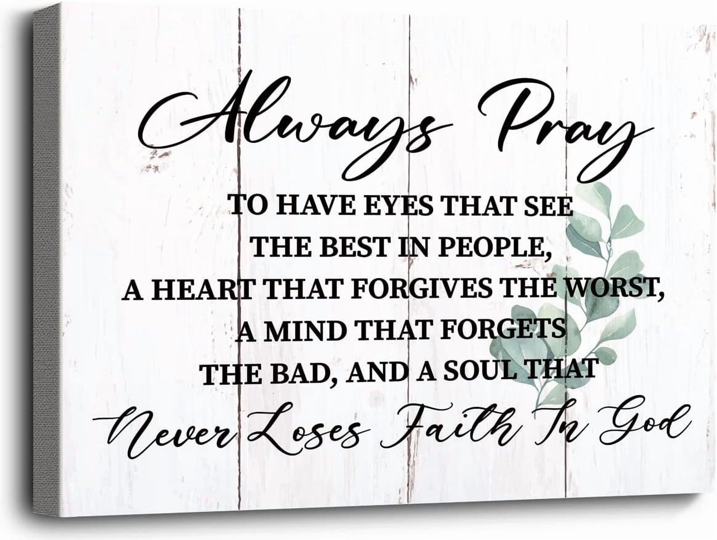 HFDF Always Pray to Have Eyes, Faith God Canvas Wall Art Decor, Prts ...