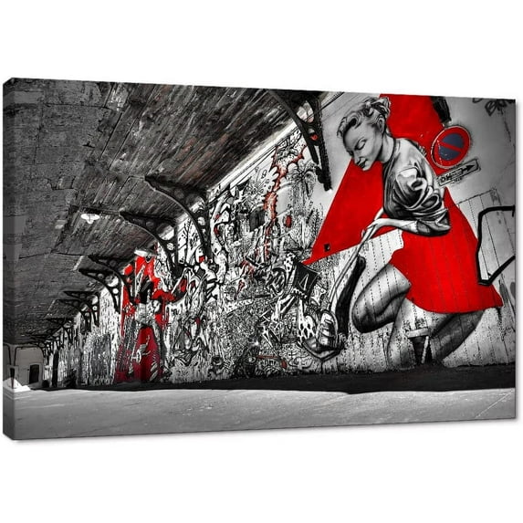HFDF Banksy Wall Art Graffiti Street Giclee Canvas Paintings Poster and ...