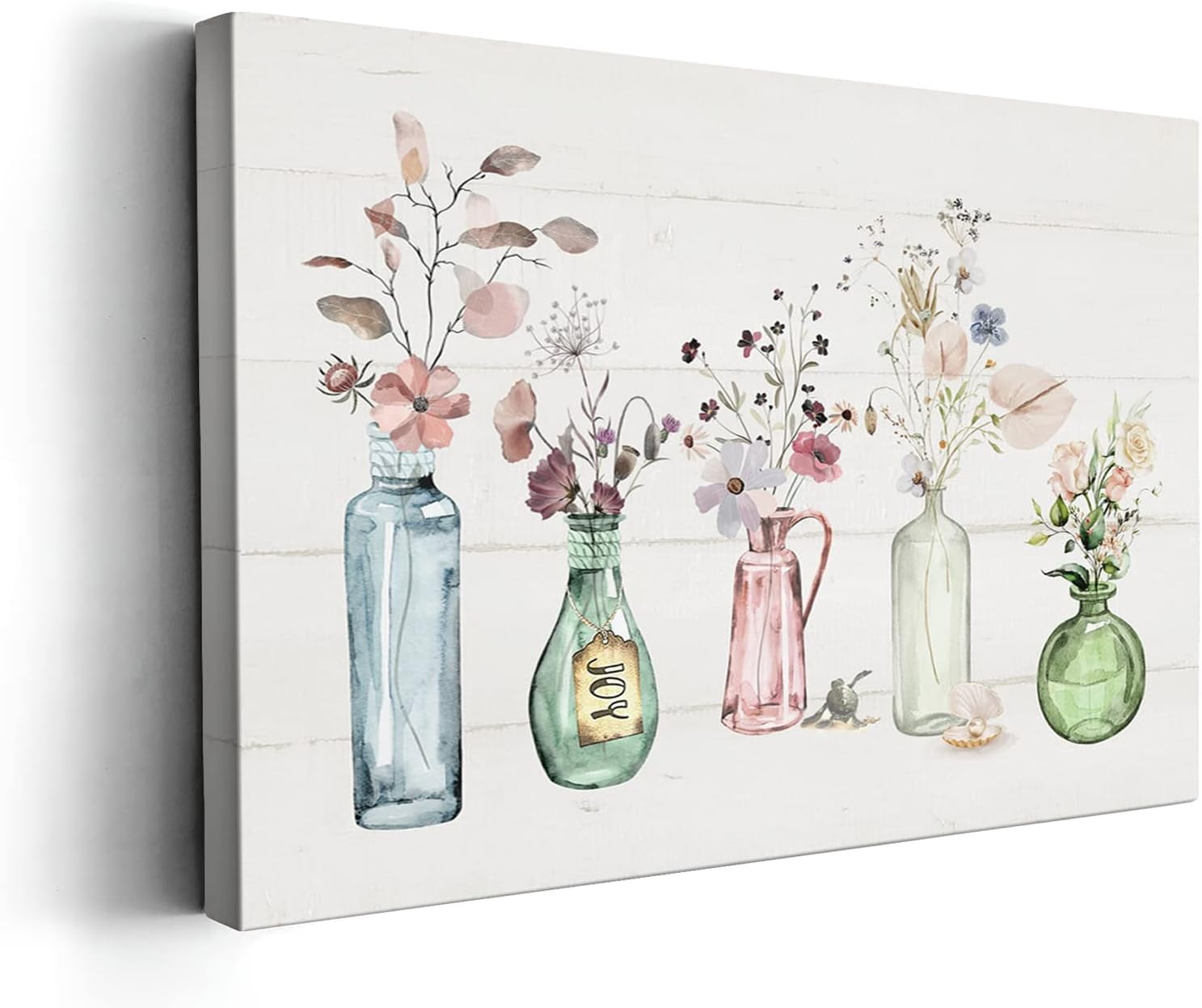 HFDF Bathroom Decor Wall Art Flowers Glass Jar Poster Floral Mason Jar ...