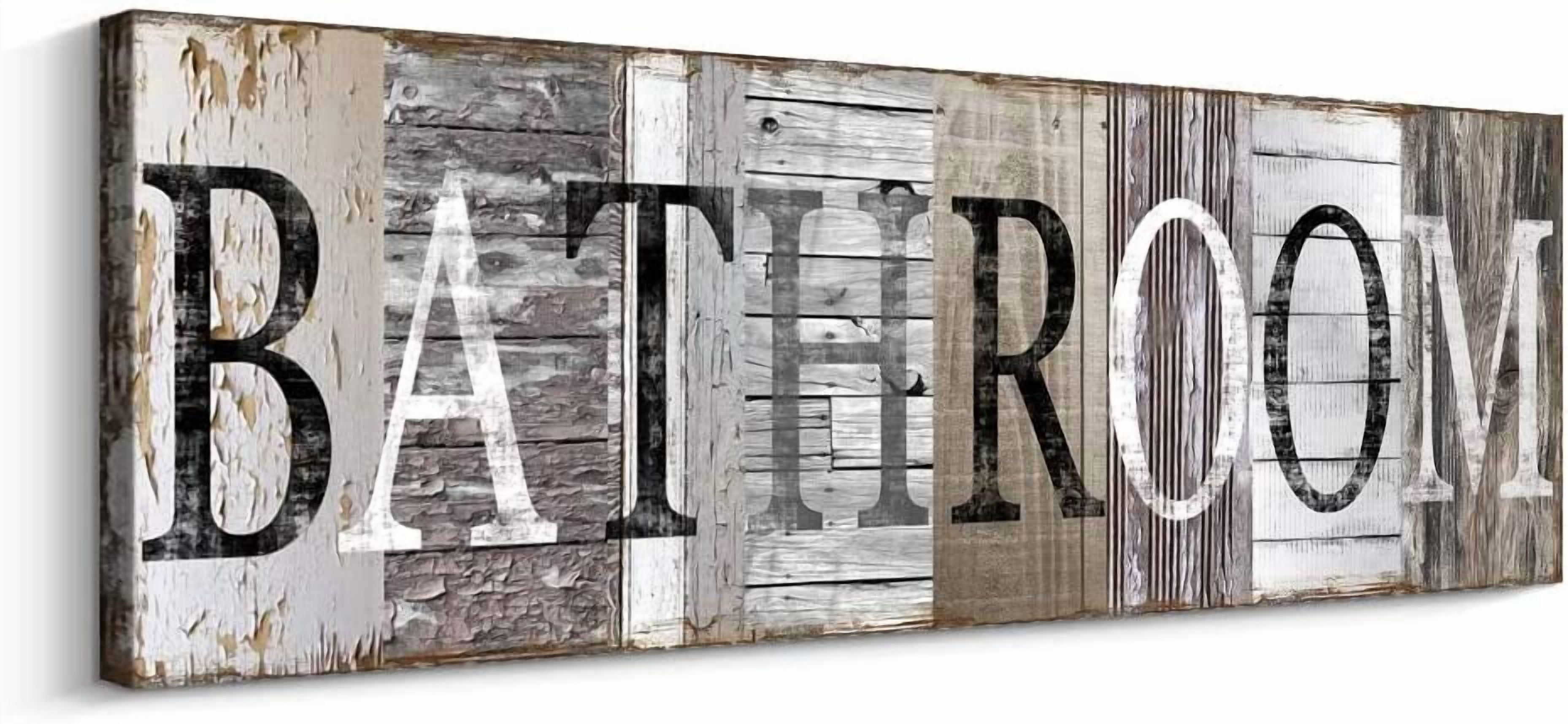 HFDF Bathroom Decorative Signs spirational Motto Canvas Prts with Solid ...