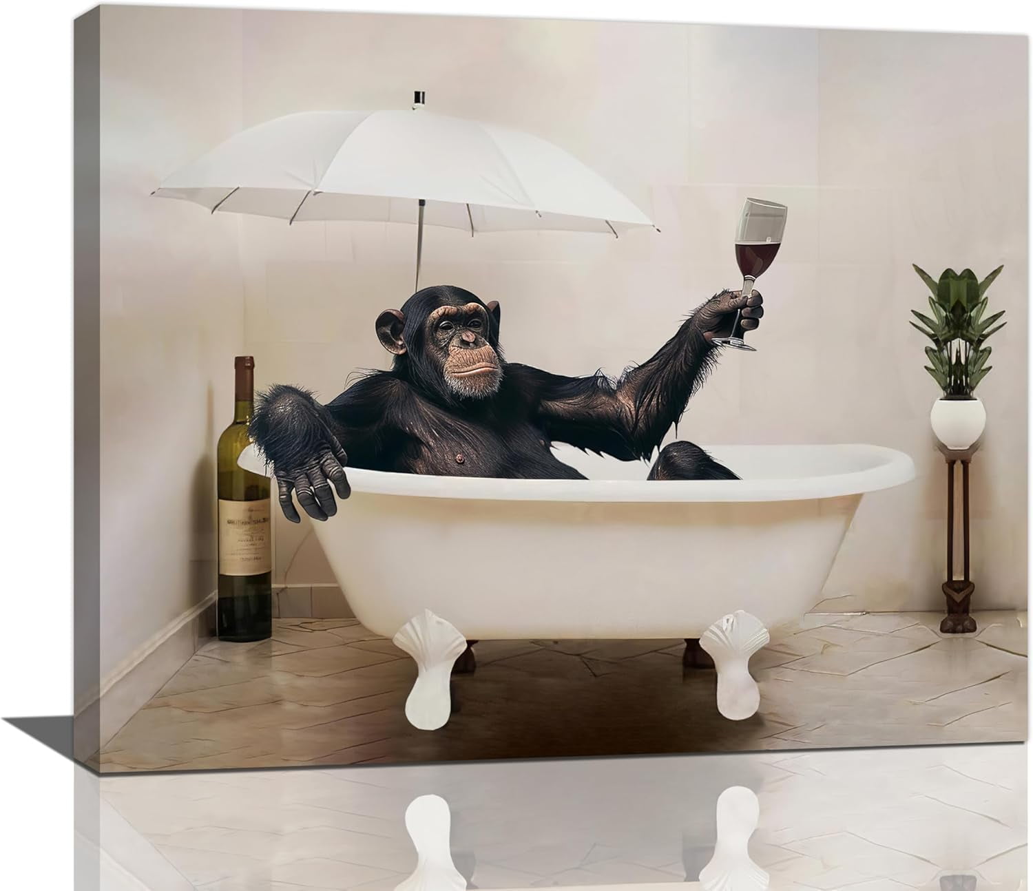 HFDF Bathroom Monkey Wall Art Gorilla Bathroom Pictures Wall Decor ...