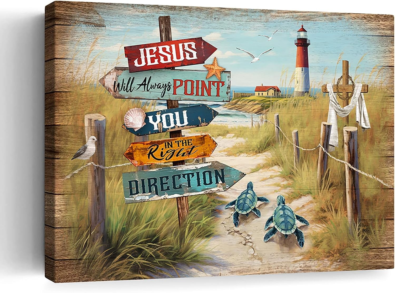 HFDF Beach Decor Ocean Sea Turtle Bathroom Wall Art Bible Verses Turtle ...