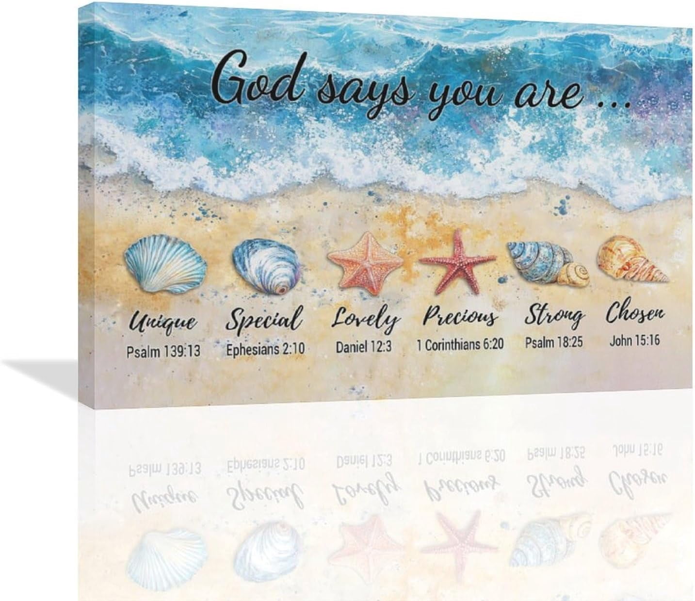 HFDF Beach Ocean Wall Art Christian Coastal Pictures Wall Decor ...