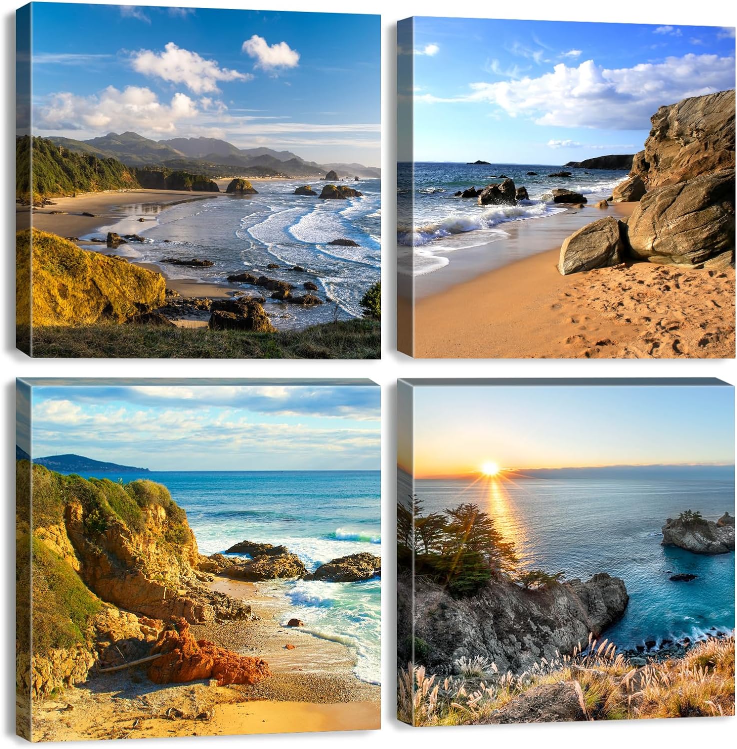 HFDF Beach Scene Canvas Wall Art Oregon Coast Landscape Pictures for ...