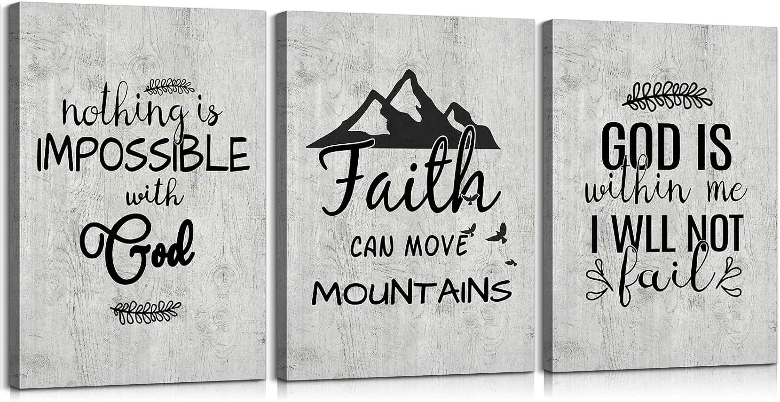 HFDF Bible Verses Wall Decor Jesus Wall Art Nothing Is Impossible with ...