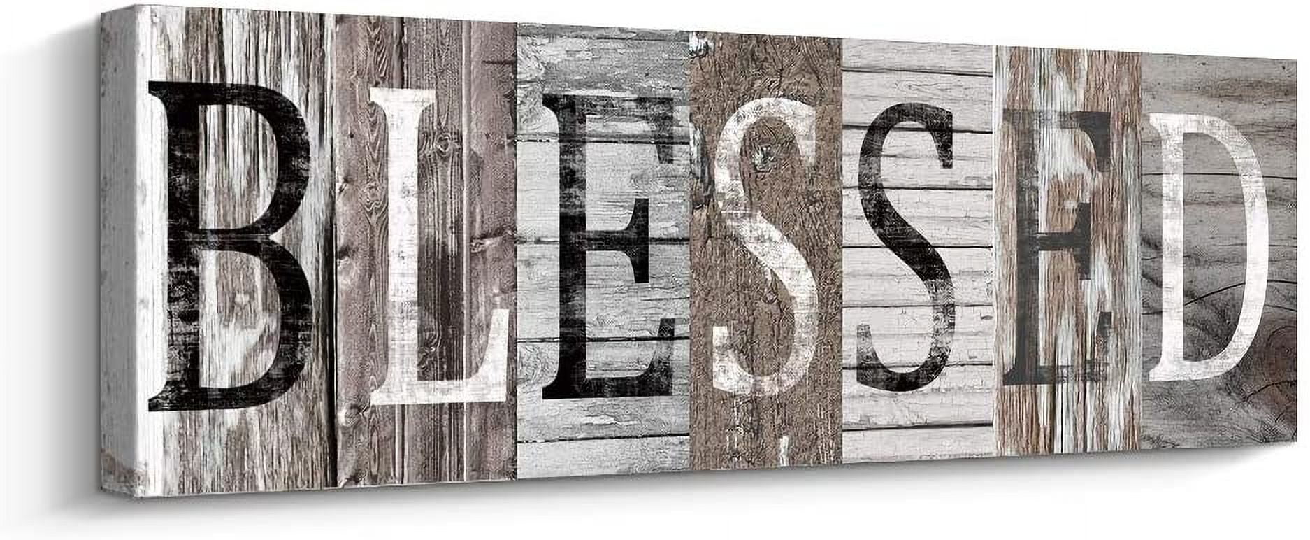 HFDF Blessed Sign Canvas Wall Art Decor spirational Motto Canvas Prts ...