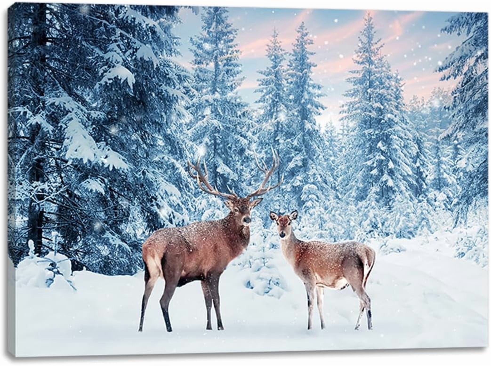 HFDF Canvas Print Wall Art Brown & White Cow Portrait on Color Blocks ...