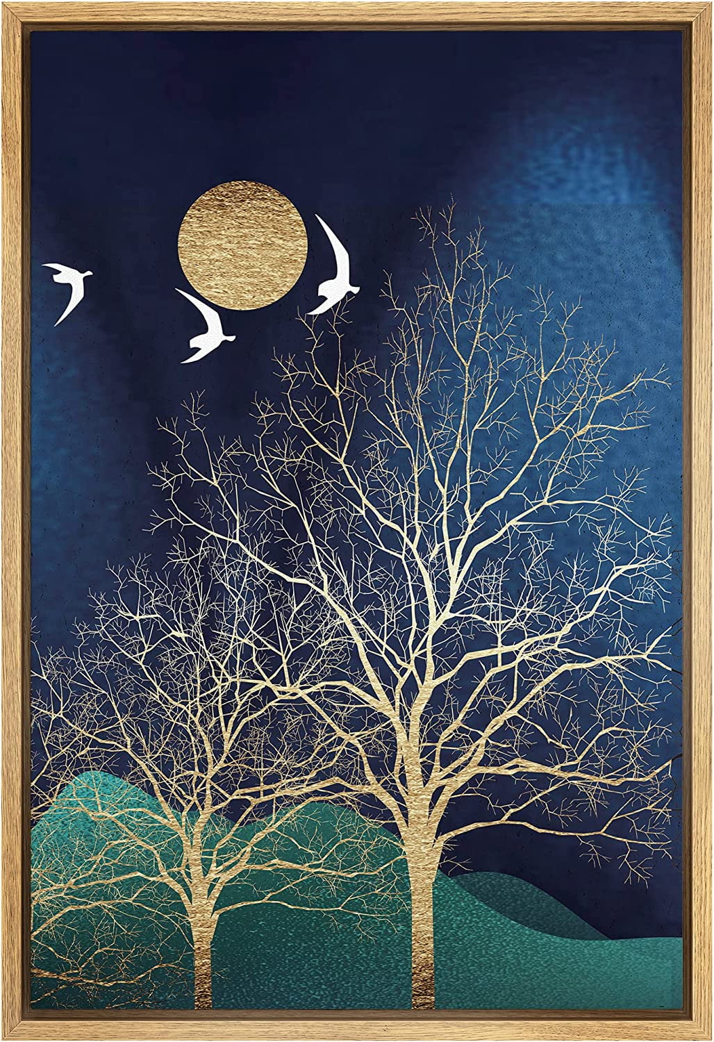 HFDF Canvas Print Wall Art Green Color Blocks with Faded Textures ...