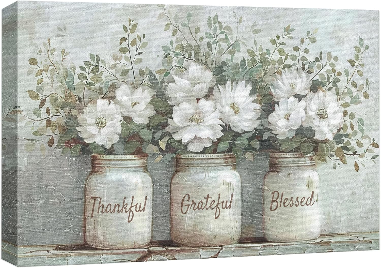 HFDF Canvas Print Wall Art Inspirational Elegance Rustic Mason Jar ...