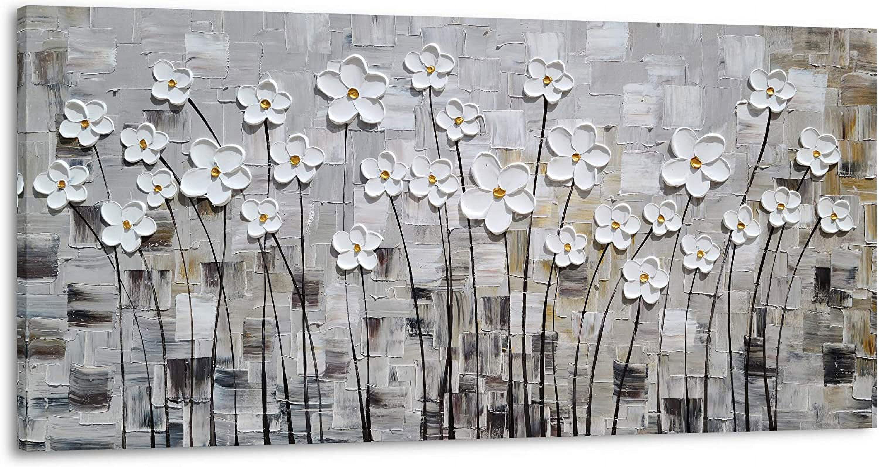 HFDF Canvas Print Wall Art White Daisy Flower Field Countryside Farm ...
