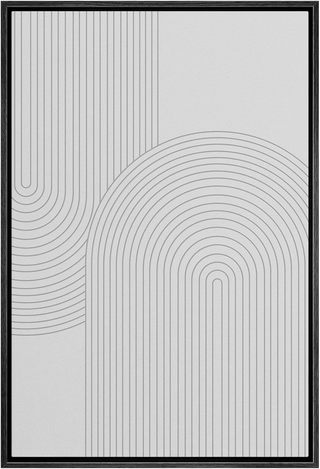 HFDF Canvas Print Wall Art White Retro Geometric Line Spiral Duo ...
