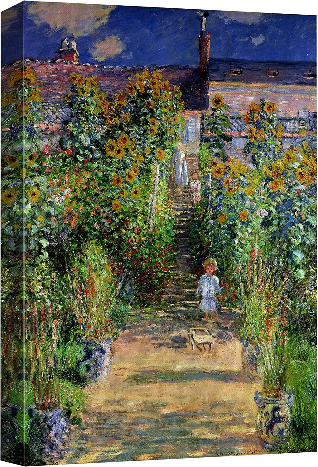 HFDF Canvas Prt Wall Art The Artist's Garden at V?theuil by Claude ...