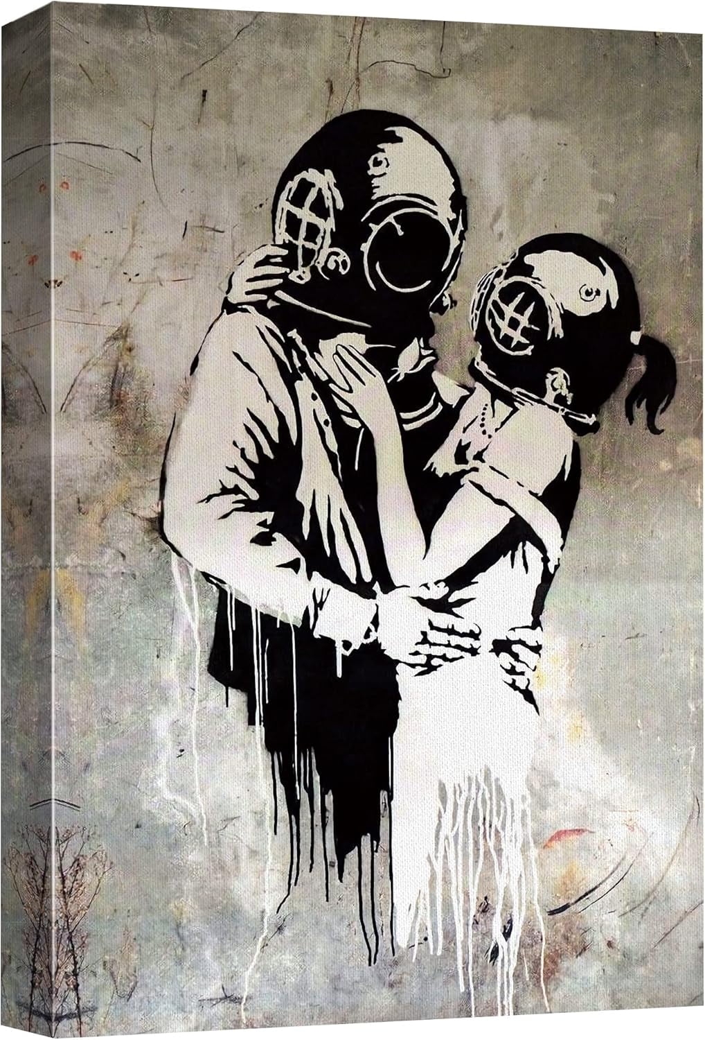 HFDF Canvas Prt Wall Art Banksy British Artist Deep Sea Diver Lovers ...