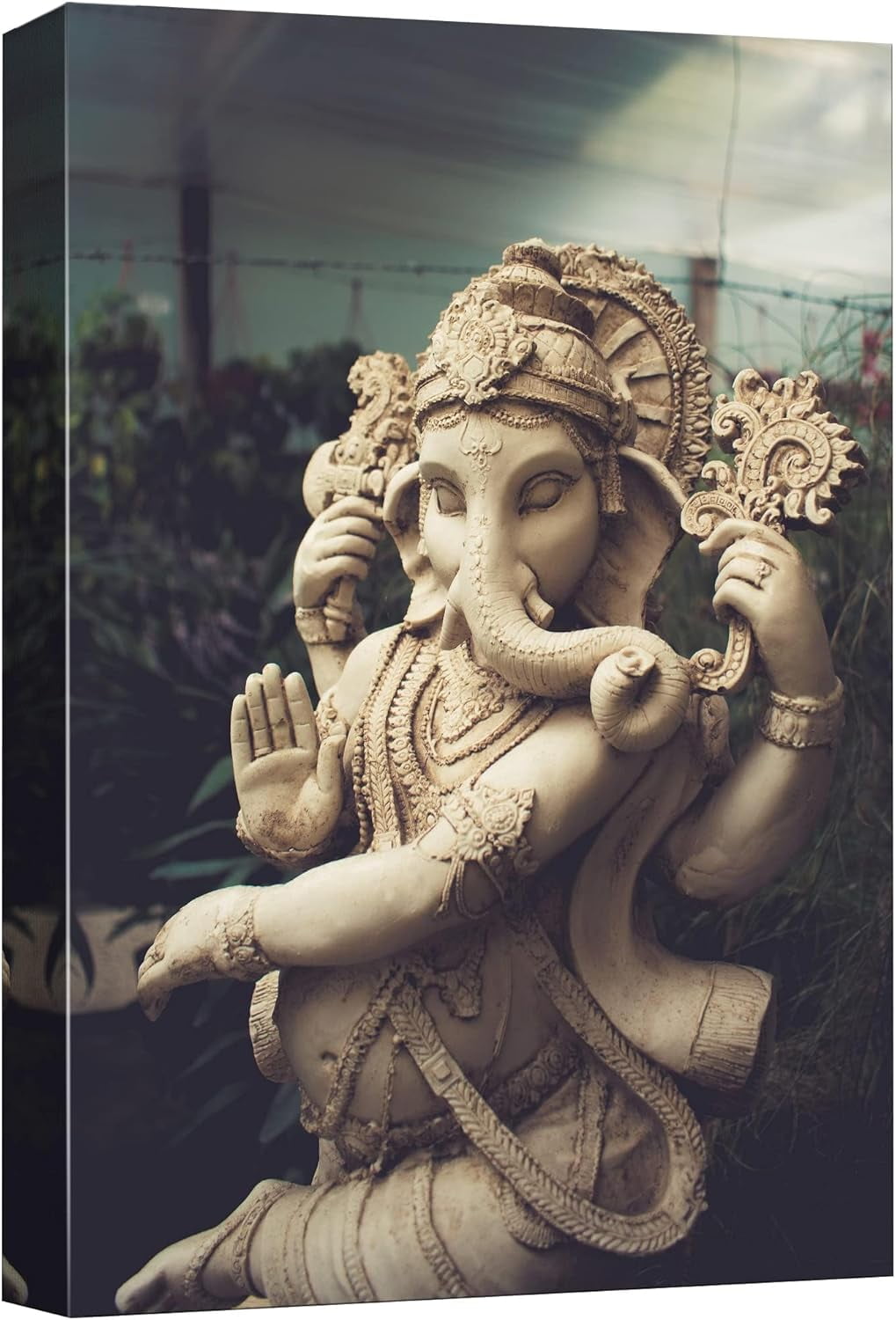 HFDF Canvas Prt Wall Art Ganesha Elephant God of Wisdom Hdu Statue ...