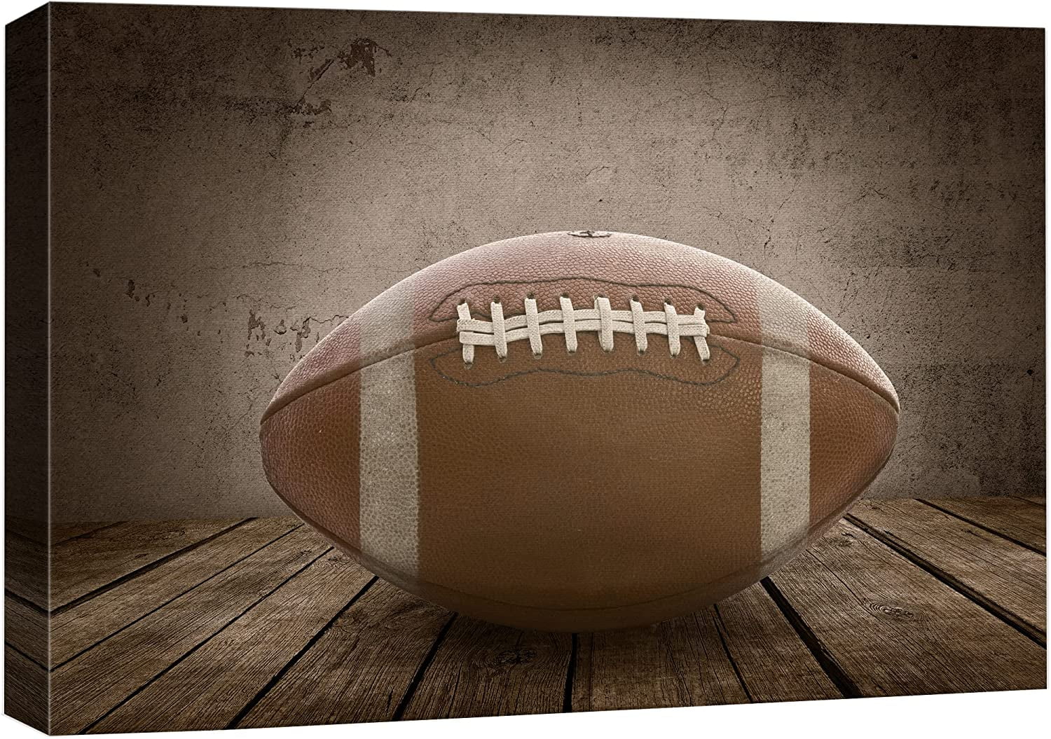 HFDF Canvas Prt Wall Art Grunge Retro Football on Wood Panels Sports ...
