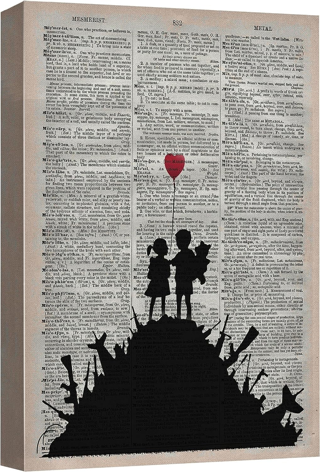 HFDF Canvas Prt Wall Art Heart Banksy Kids Newspaper Graffiti & Street ...