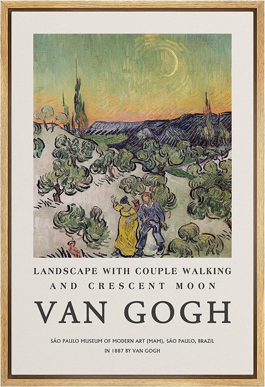 HFDF Canvas Prt Wall Art Landscape Couple Walkg Vcent Van Gogh Nature ...