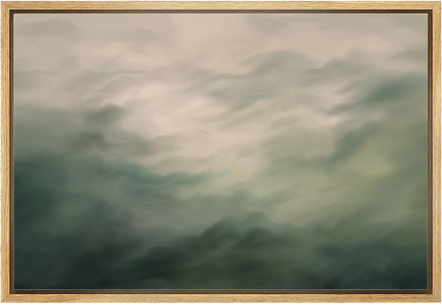 HFDF Canvas Prt Wall Art Misty Green Landscape Abstract Foggy Nature ...