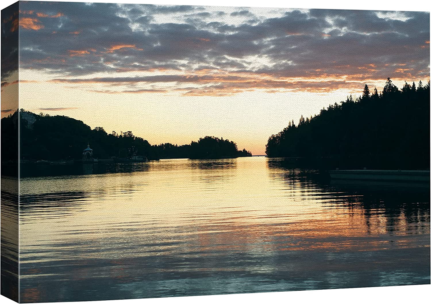 HFDF Canvas Prt Wall Art Mounta Silhouette & Reflection Nature ...