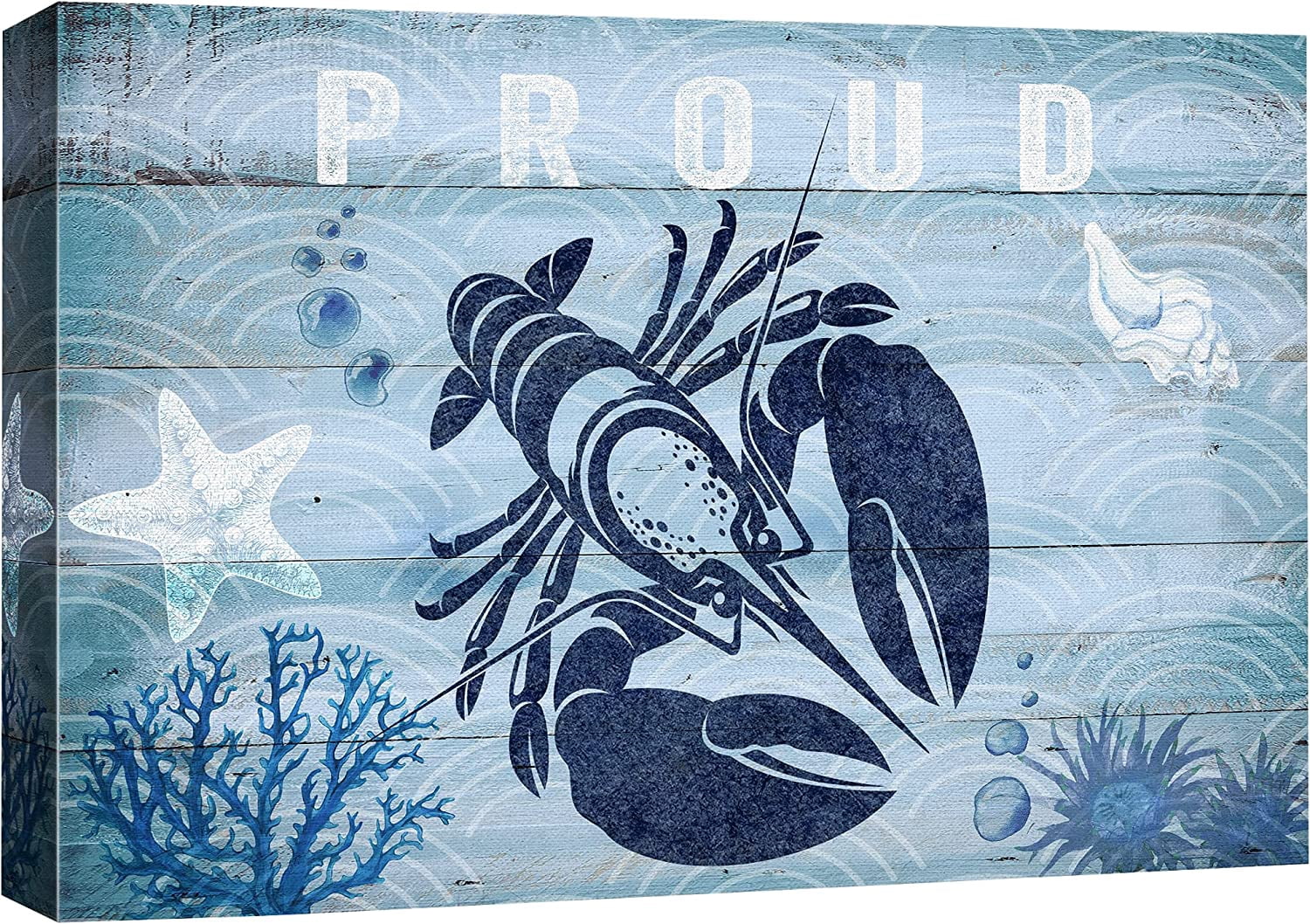 HFDF Canvas Prt Wall Art Proud Lobster Prt with Starfish Amphibians ...