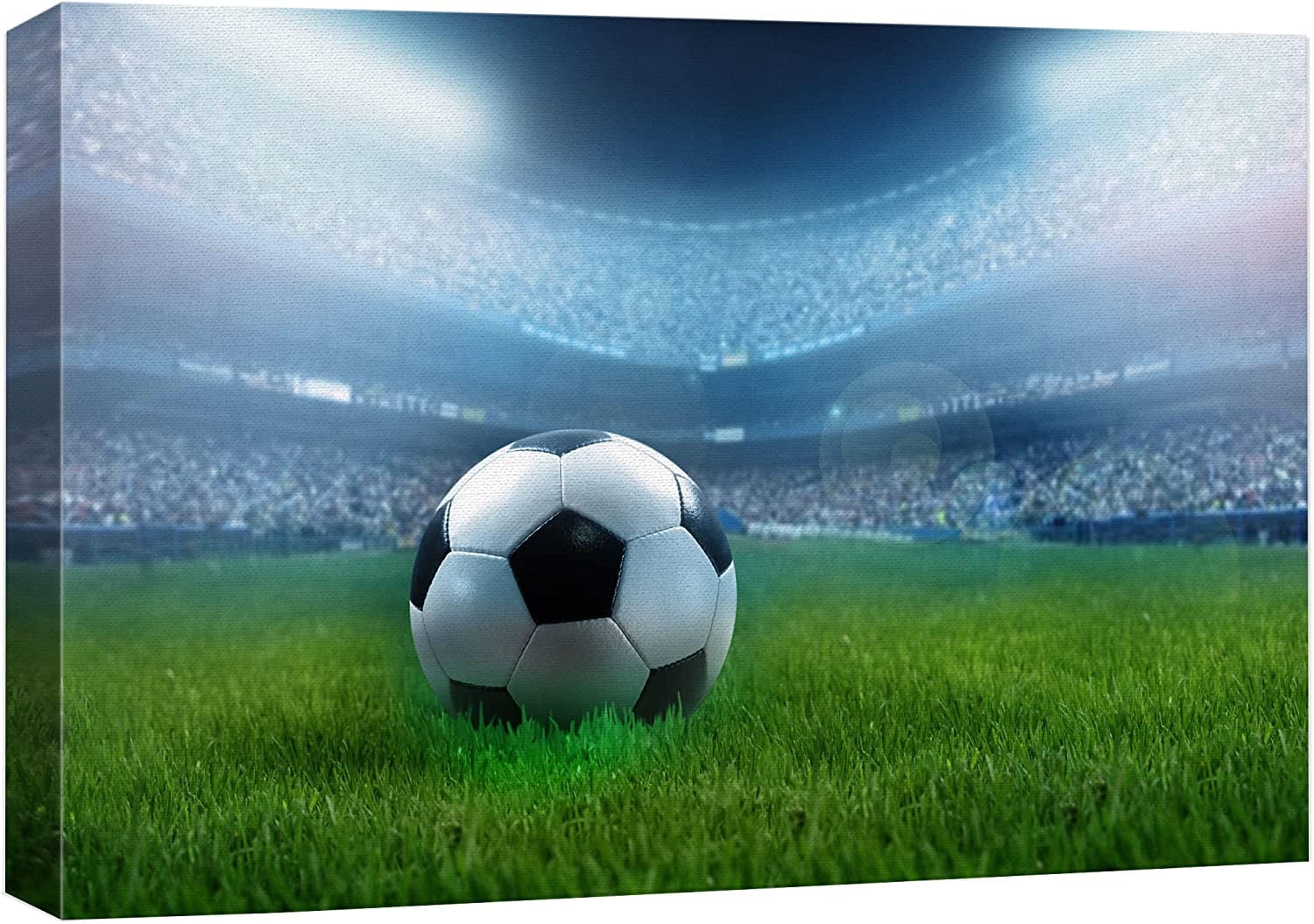 HFDF Canvas Prt Wall Art Soccer Ball on Green Field Stadium Sports ...