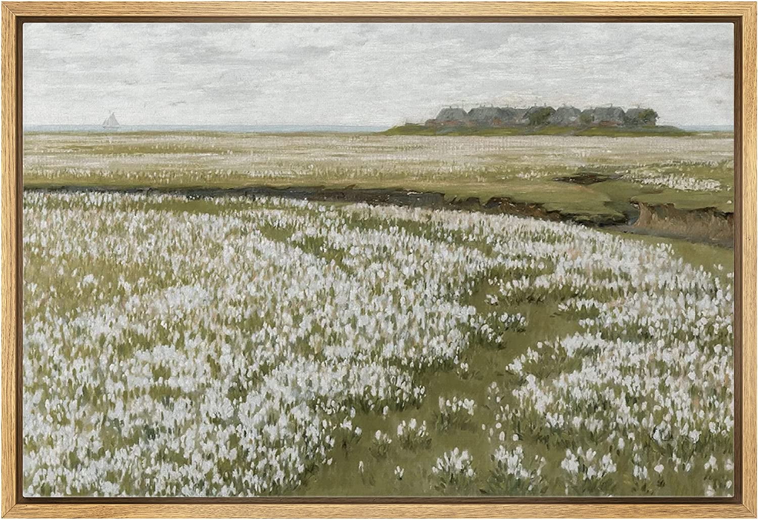 HFDF Canvas Prt Wall Art Vtage Retro Countryside Flower Field Nature ...