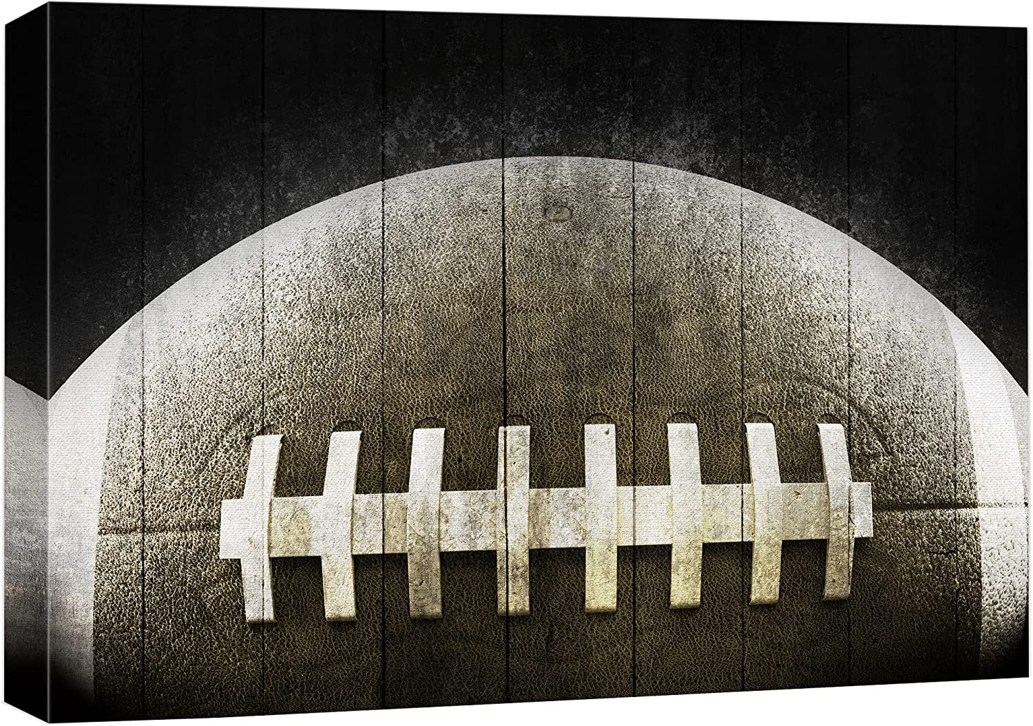 HFDF Canvas Prt Wall Art Vtage Retro Duotone Wood Panel Football Sports ...