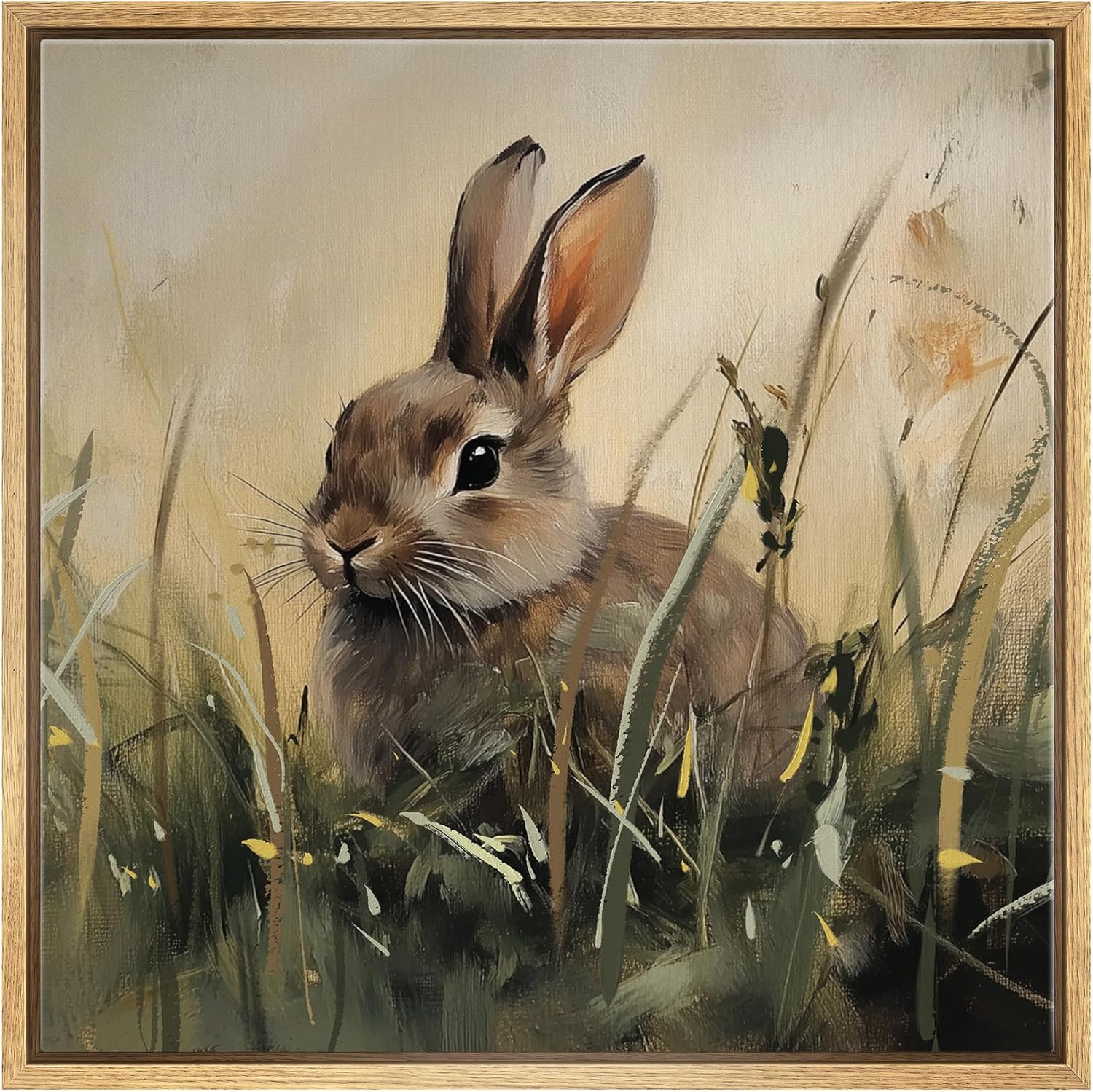 HFDF Canvas Prt Wall Art Wild Rabbit Meadow Rustic Animal Nature ...