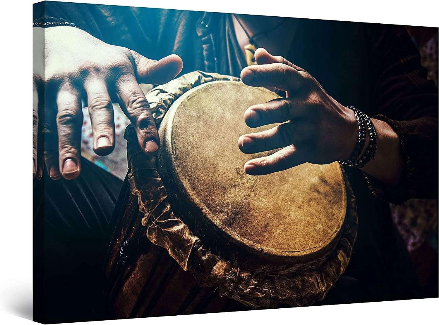 HFDF Canvas Wall Art Decor - Traditional Drum - Stretched Prt, Modern ...
