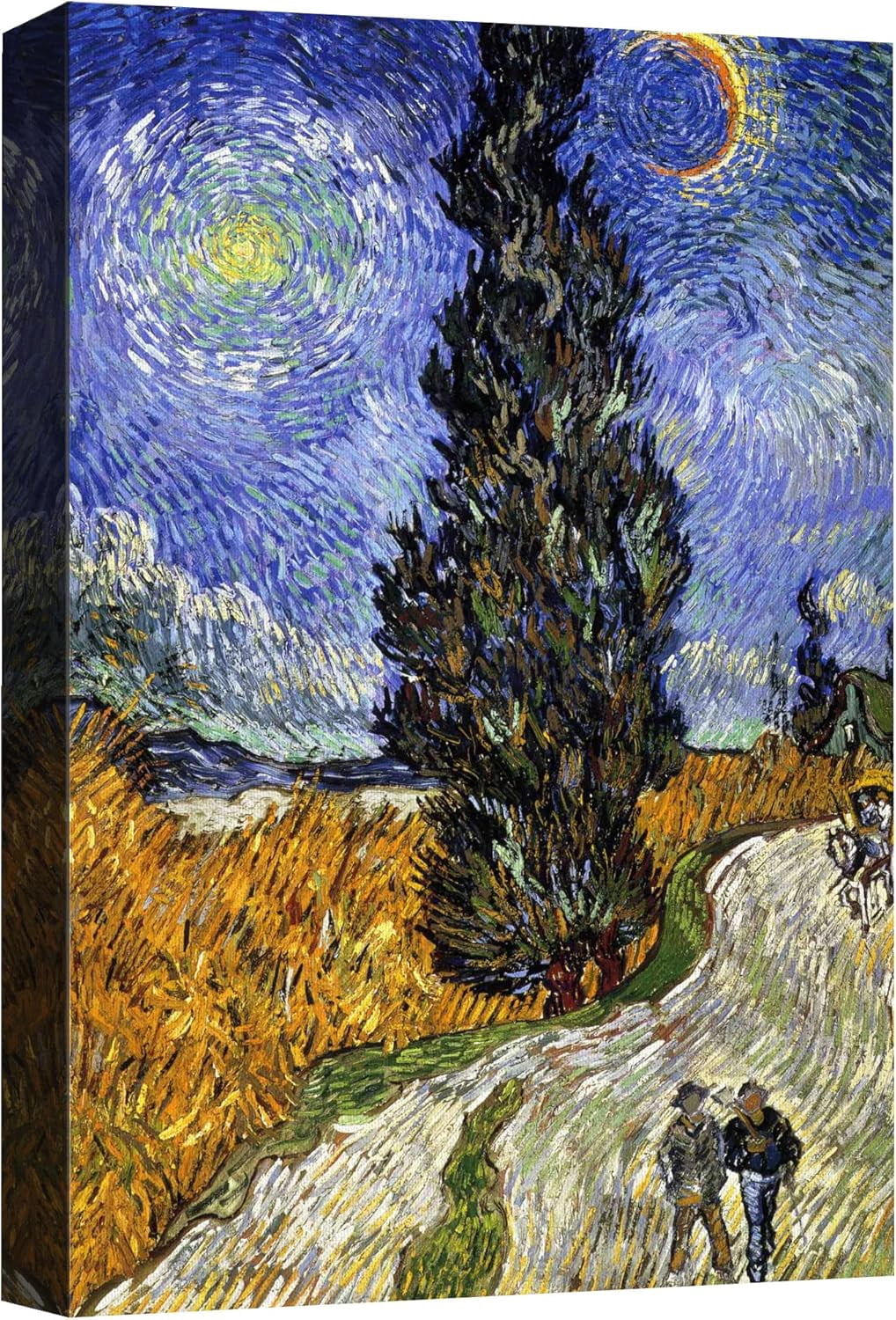 HFDF Canvas Wall Art Van Gogh Road with Cypress and Star Poster Giclee ...