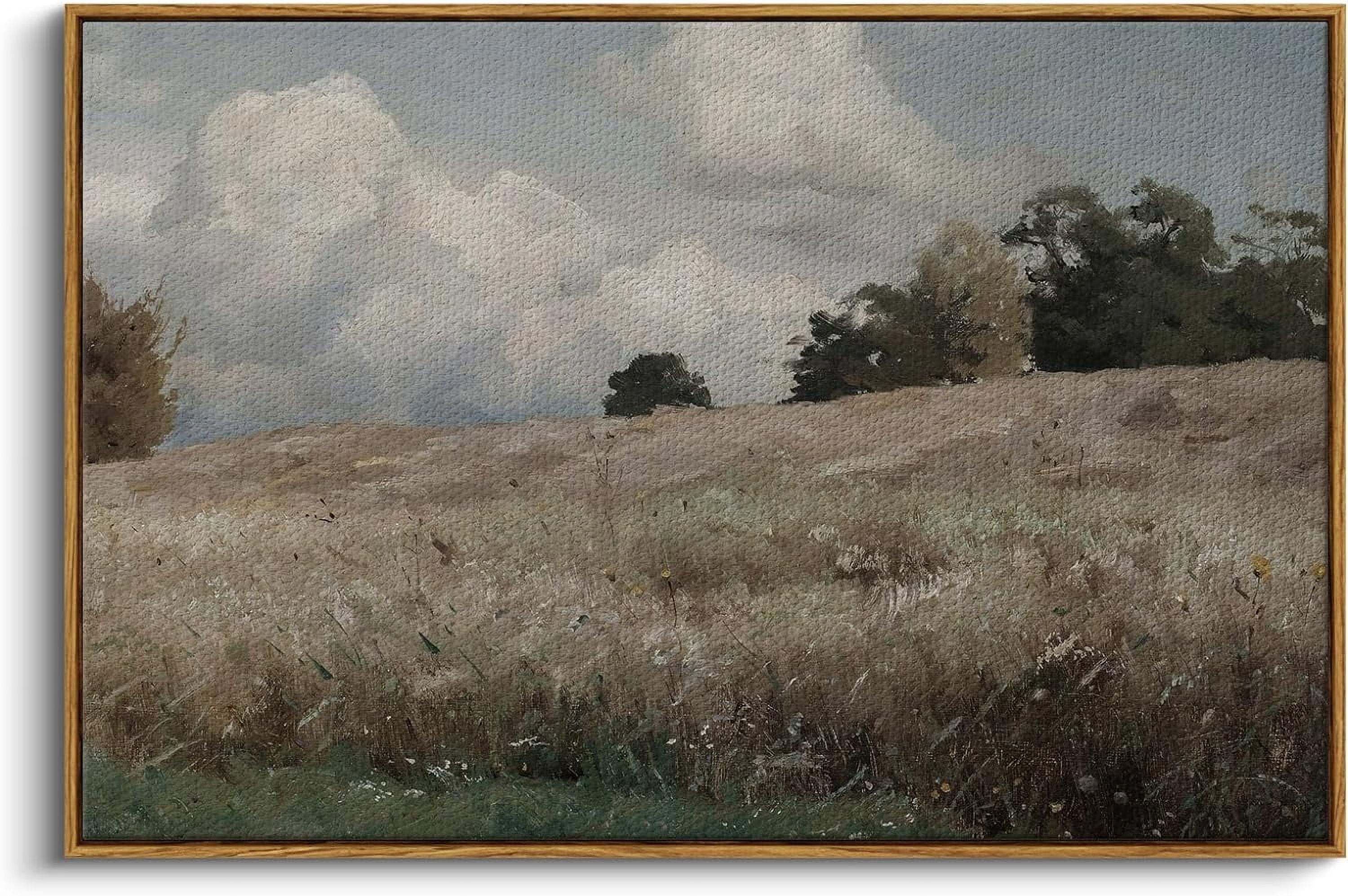 HFDF Canvas Wall Art Vtage Decor, Farmhouse Scenery Vast Field ...