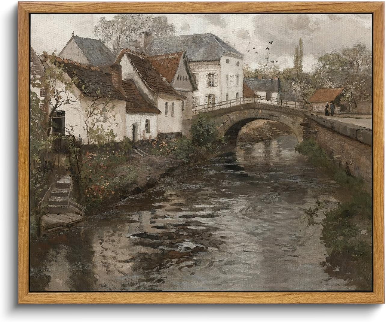 HFDF Canvas Wall Art Vtage Decor, Landscape Wall Art, Riverside Small ...