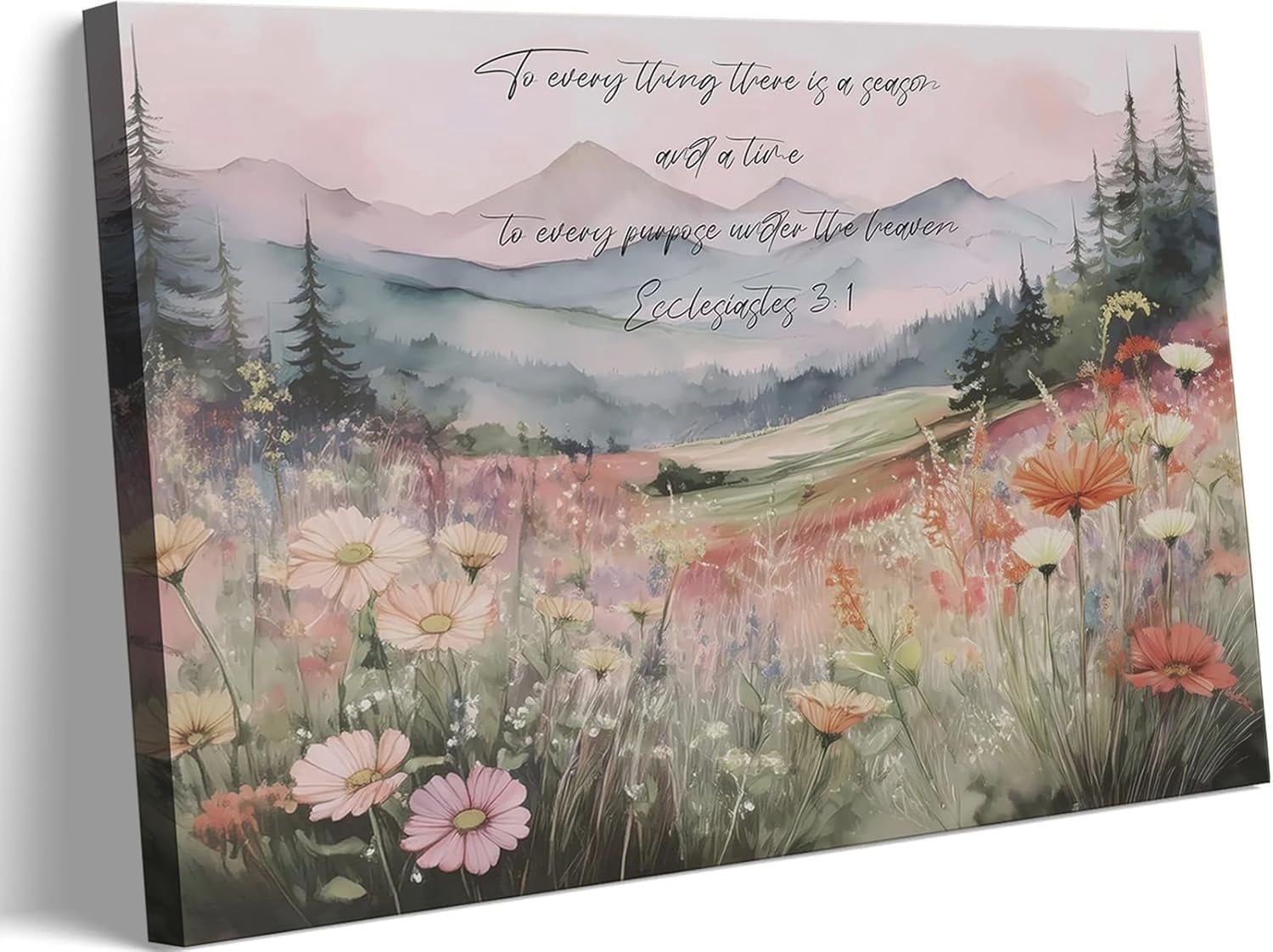 HFDF Christian Wildflower Canvas Wall Art To Everything There is a ...
