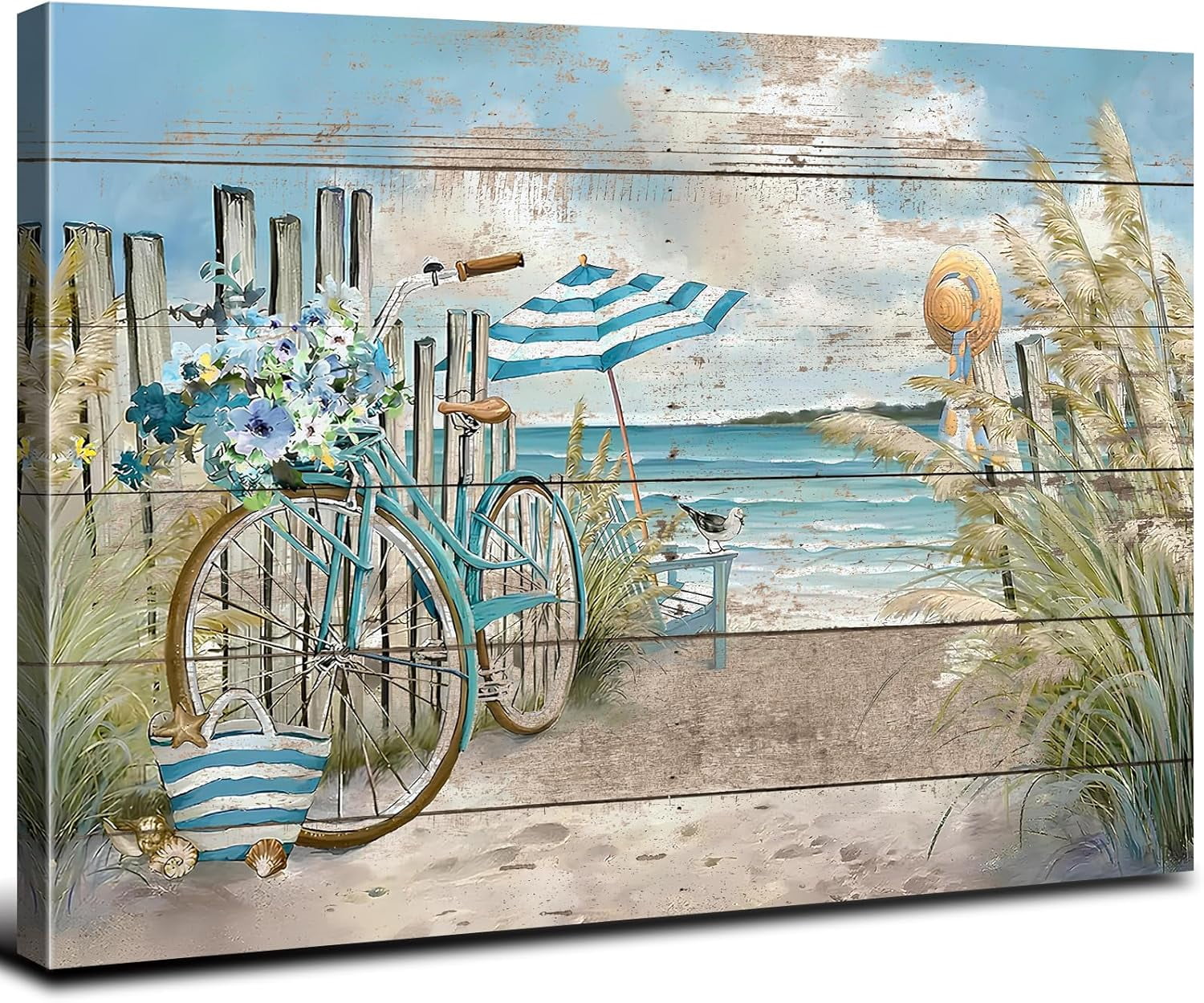 HFDF Coastal Canvas Wall Art Farmhouse Beach Seaside Wall Decor for ...