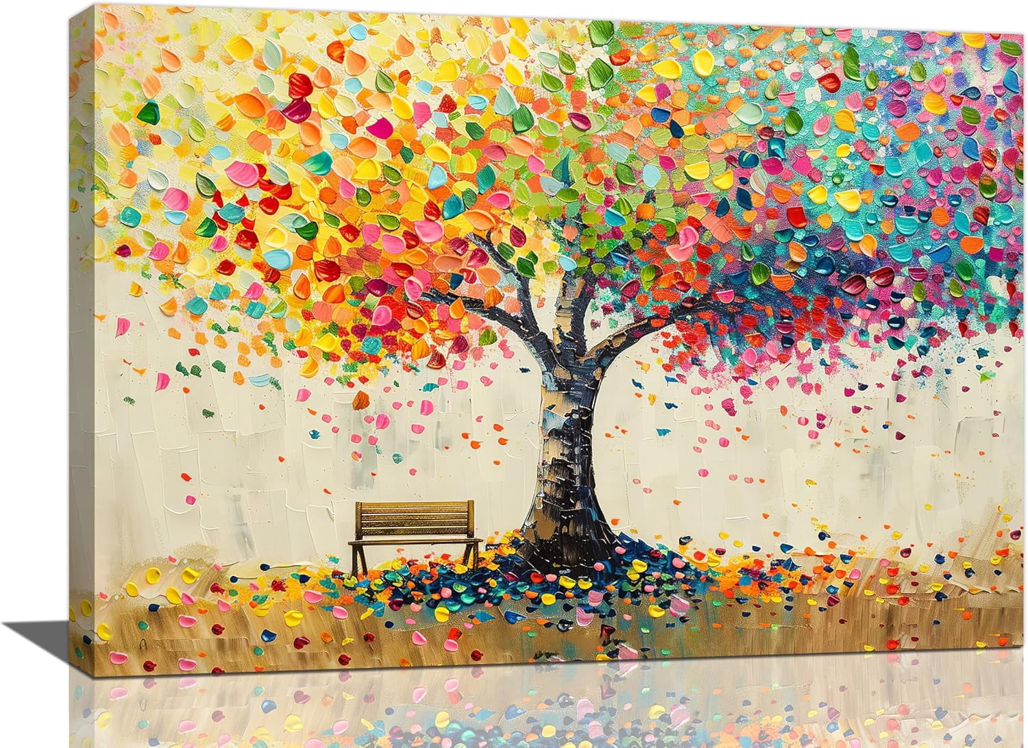 HFDF Colorful Tree Wall Art Graffiti Tree of Life Pictures Wall Décor ...