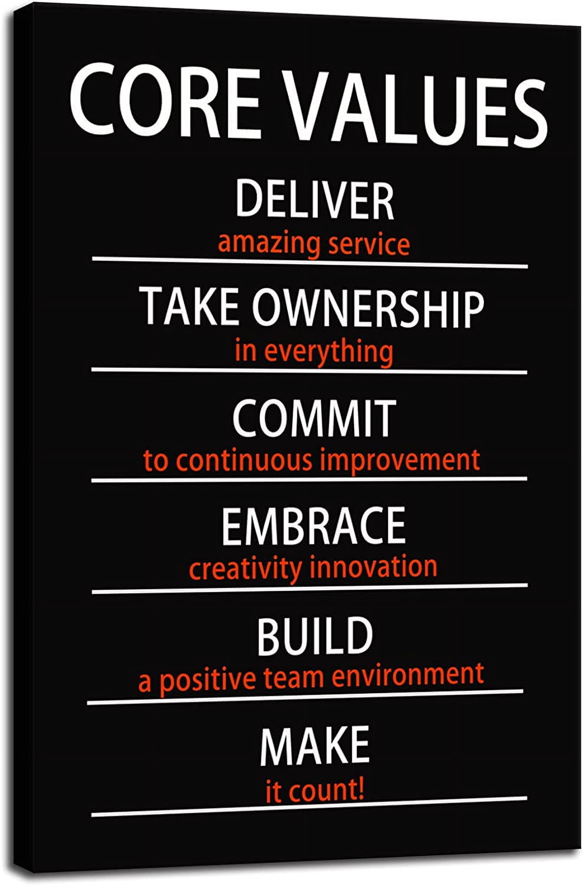 HFDF Core Values Motivational Wall Artspiring Painting Prints on ...