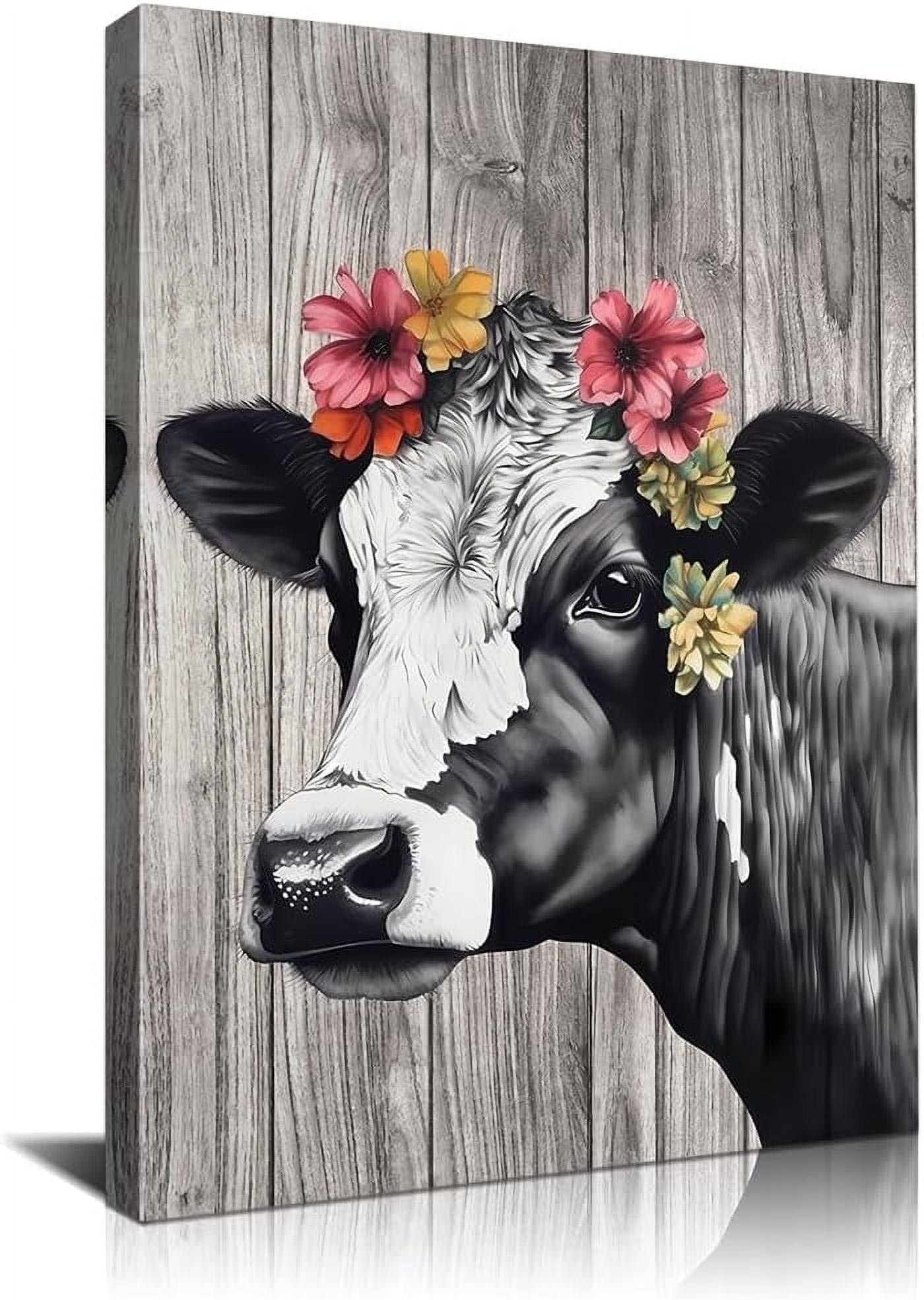 HFDF Cow Canvas Cow Picture Wall Decor Farmhouse Pictures Wall Decor ...