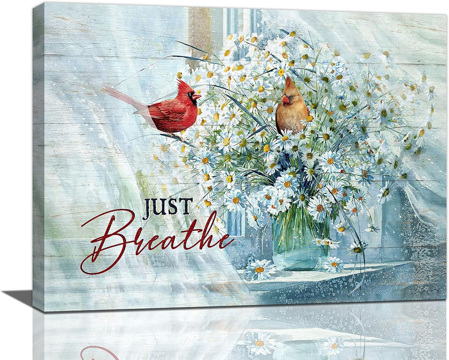 HFDF Daisy Cardinal Decor Wall Art Rustic Daisy Red Cardinal Pictures ...