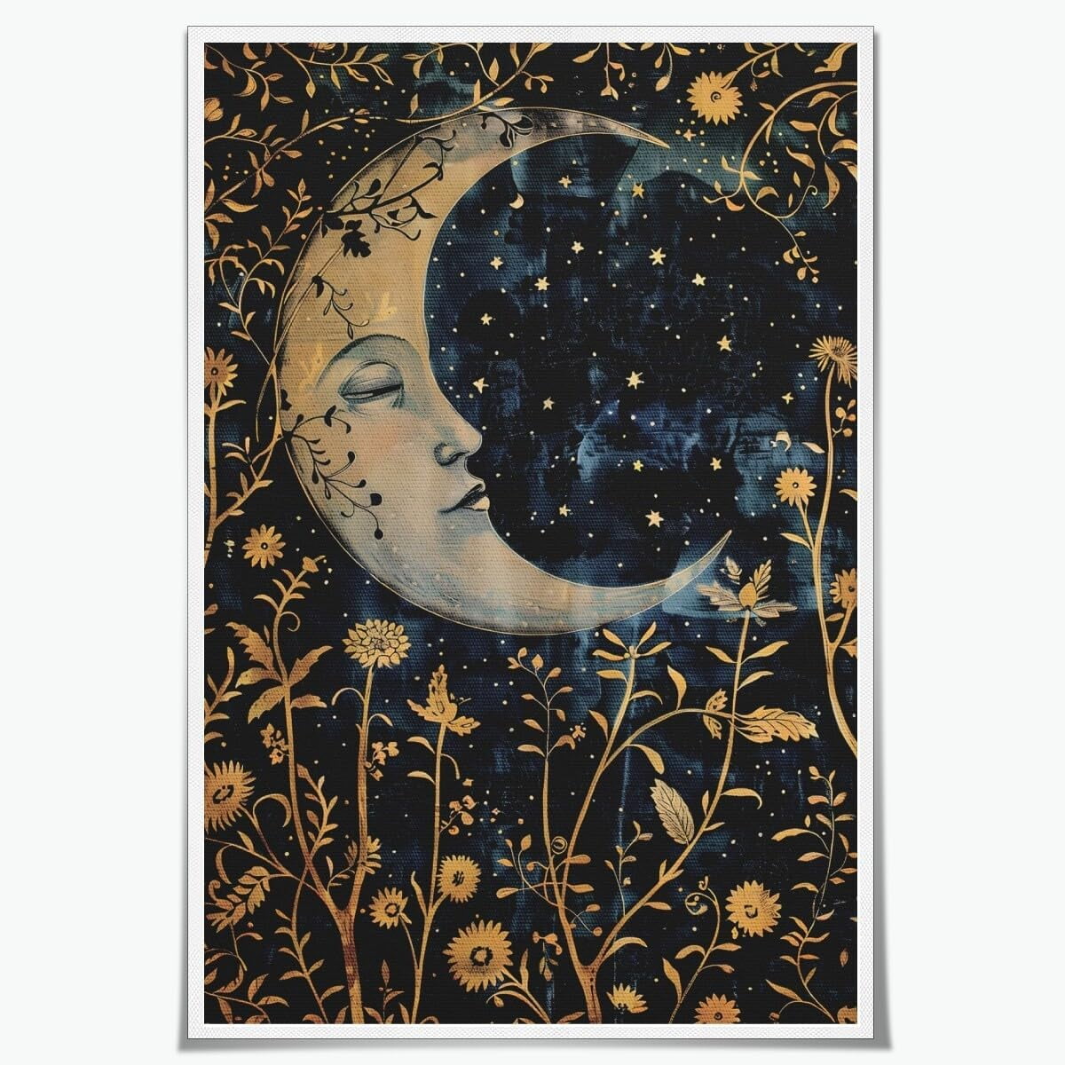 HFDF Dark Academic Gothic Wall Art William Morris Crescent Moon Poster ...