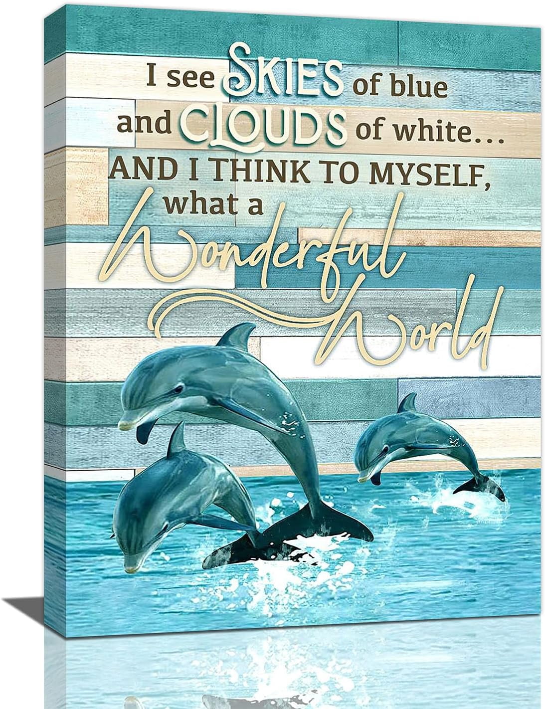 HFDF Dolphin Decor Wall Art, Blue Coastal Dolphins Pictures Wall Decor ...